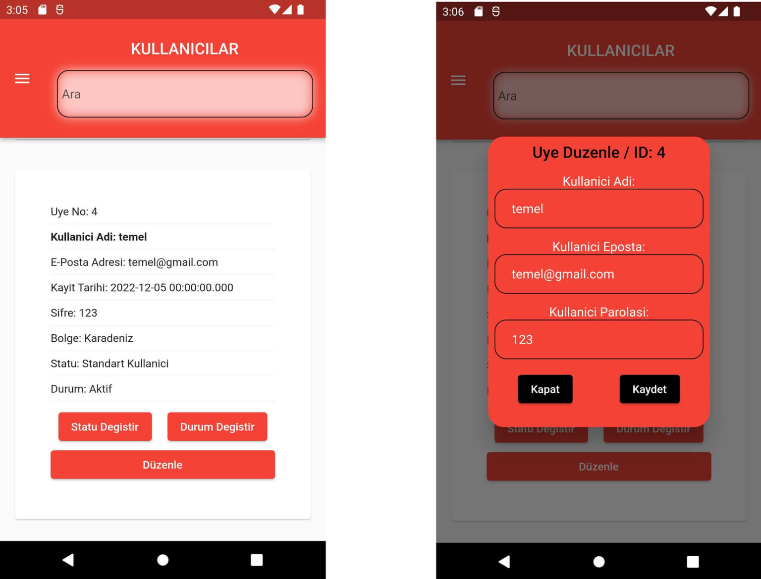 Flutter MySQL Projesi - ESP32 ile Veri Çekme Flutter MySQL Projesi - ESP32 ile Veri Çekme